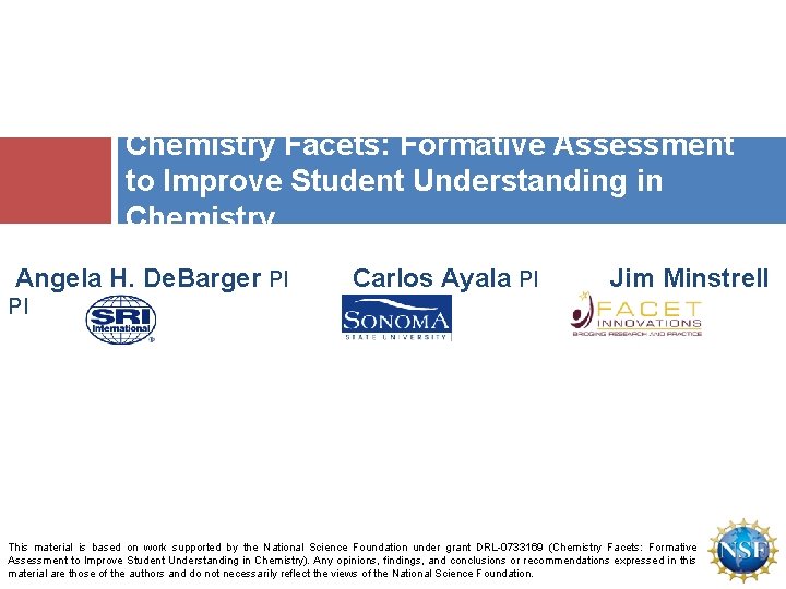 Chemistry Facets Formative Assessment to Improve Student Understanding