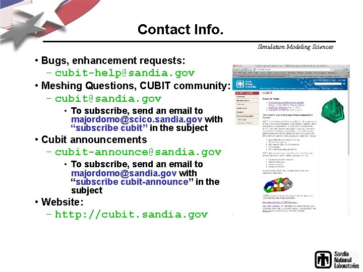 Simulation Modeling Sciences Geometry and Mesh Generation Toolkit