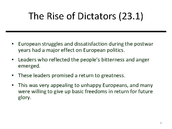 Chapter 23 World War II ERUPTS The Rise