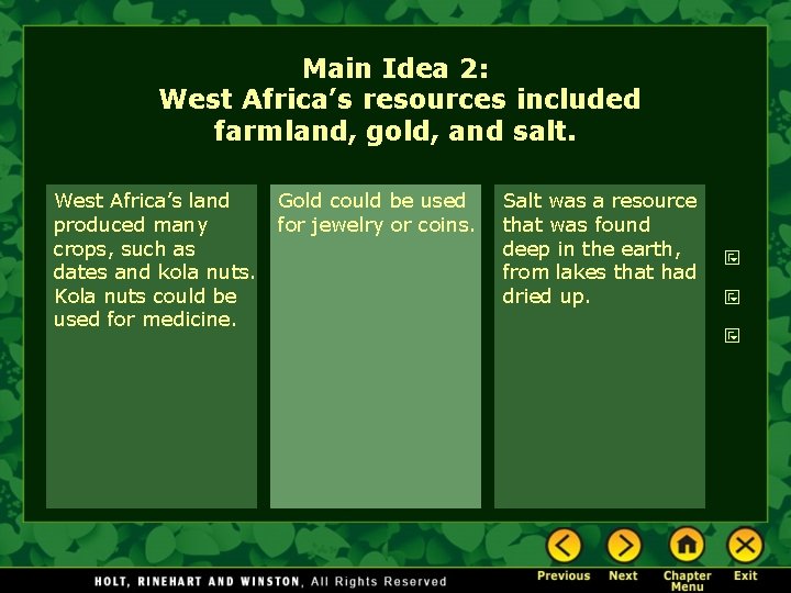Chapter 5 Early West African Societies Section Notes
