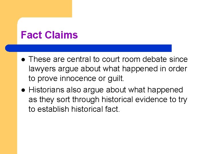 Types of Claims Establishing Purpose and Organization Claims