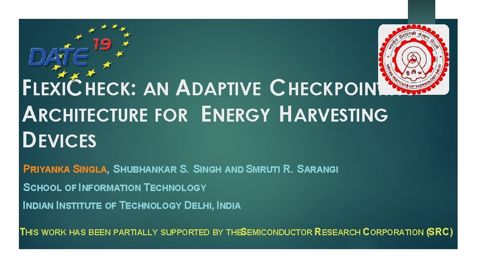 FLEXIC HECK AN ADAPTIVE C HECKPOINTING ARCHITECTURE FOR