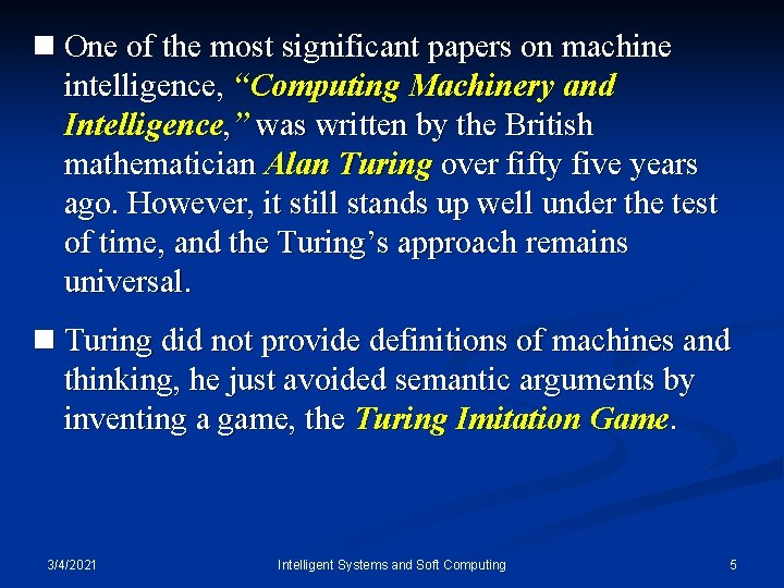 Lecture 1 Introduction to knowledgebase intelligent systems n