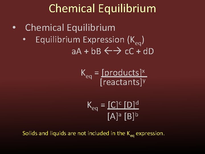 Chapter 15 Chemical Equilibrium Every biological and nonbiological