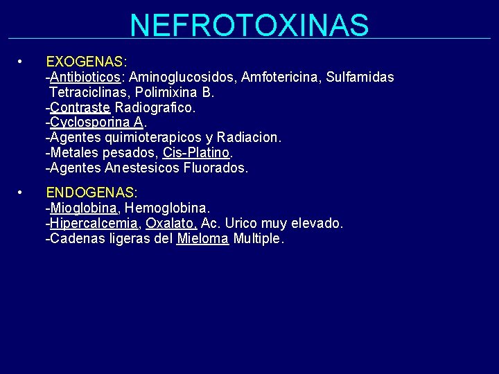 INSUFICIENCIA RENAL AGUDA Deterioro rpido de la funcin