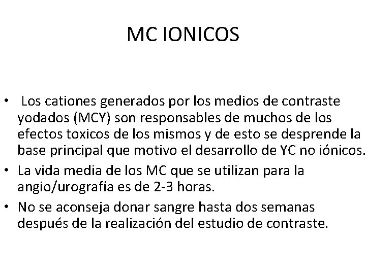 MEDIOS DE CONTRASTE RADIOLGICOS CLASIFICACIN ALMACENAMIENTO Y REACCIONES