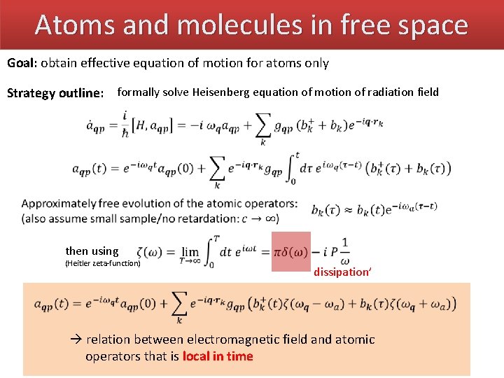 Longrange interactions in cold atomic systems Igor Lesanovsky