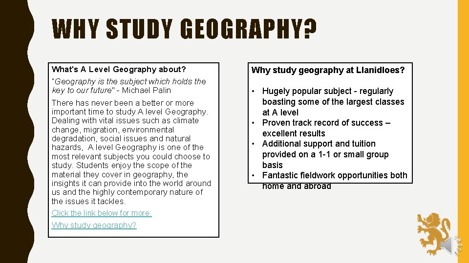 Sixth Form Virtual Open Evening GEOGRAPHY MR RICHARD