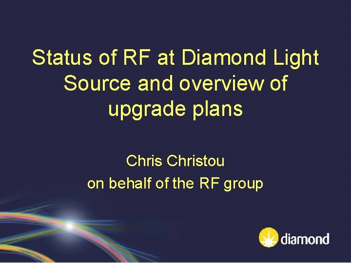 Status of RF at Diamond Light Source and