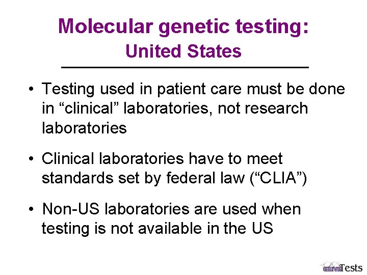 Genetic Testing The Clinicians Perspective Roberta A Pagon