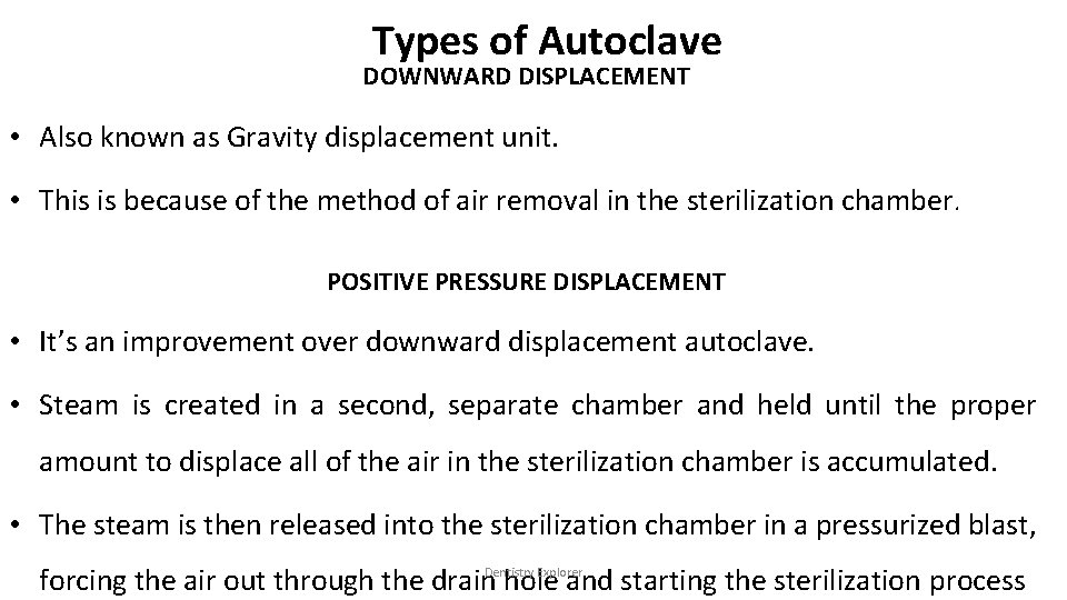 Techniques of instrument sterilization Department of Oral and