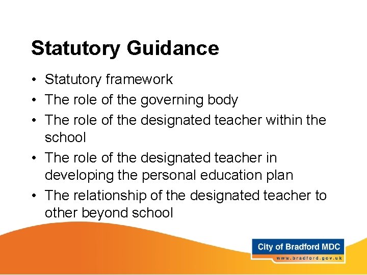 The role and responsibilities of the designated teacher