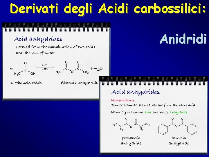 Acidi carbossilici e derivati Nomenclatura e nomi comuni