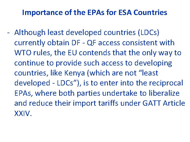 The Impact of EU Economic Partnership Agreements EPAs