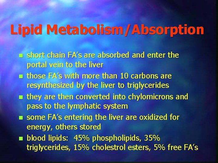 Lipids and Carbohydrates Part 1 Lipid Characteristics Lipid