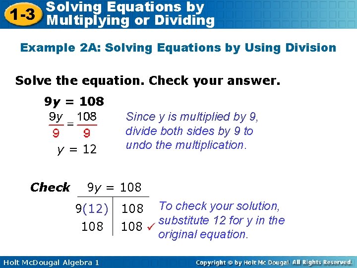 Solving Equations by by Solving Equations 1 3