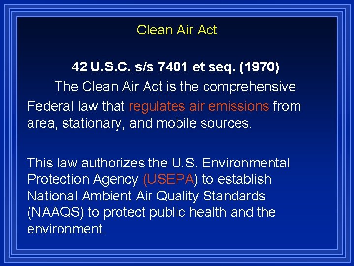 Air Pollution AP Lecture Outline l l l