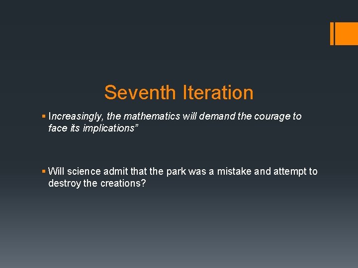 Chaos Theory Iterations in the novel Jurassic Park