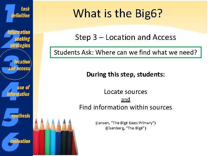 The BIG 6 RESEARCH MODEL What Is It