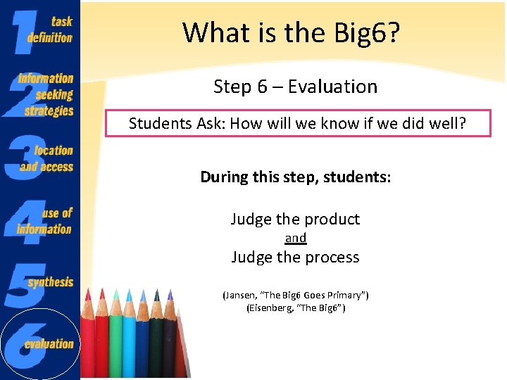 The BIG 6 RESEARCH MODEL What Is It
