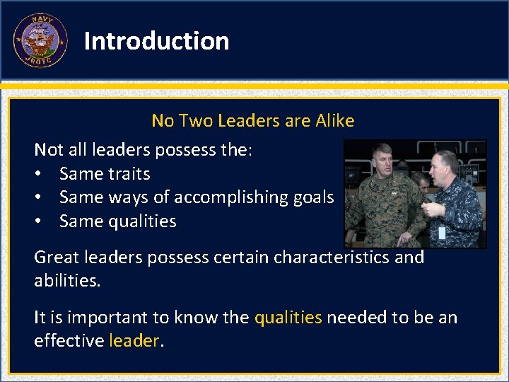 Module 2 Leadership Chapter 2 Qualities of a