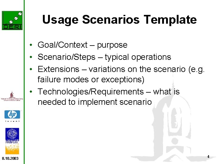 Web Services Architecture Usage Scenarios Selected Use Cases