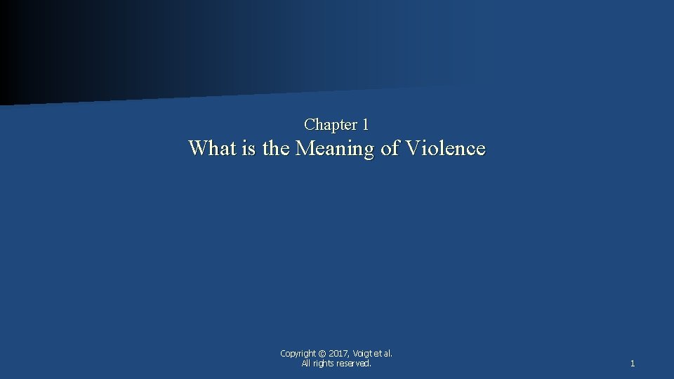 Chapter 1 What is the Meaning of Violence