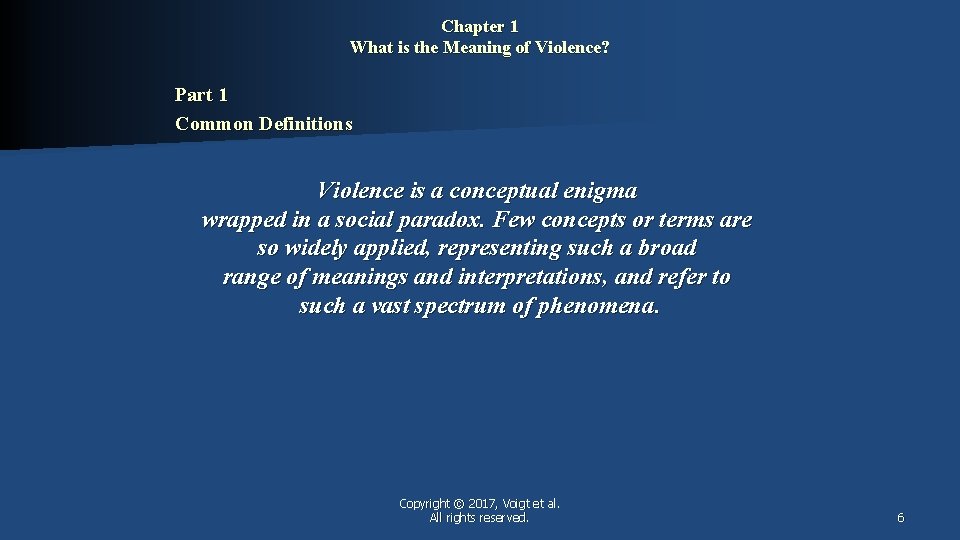 Chapter 1 What is the Meaning of Violence