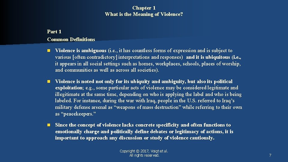 Chapter 1 What is the Meaning of Violence