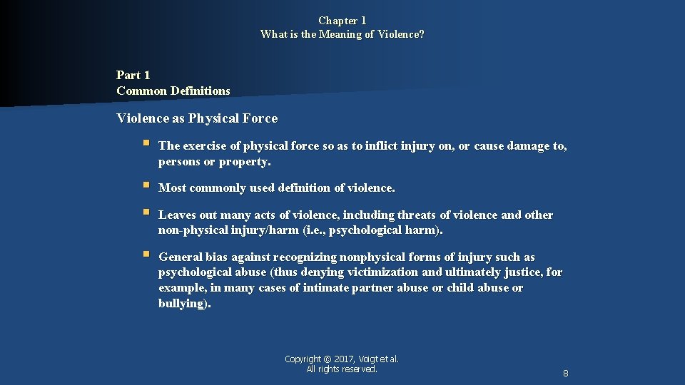 Chapter 1 What is the Meaning of Violence