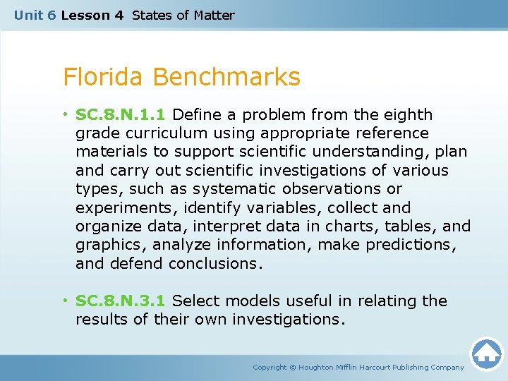 Unit 6 Lesson 4 States of Matter Copyright