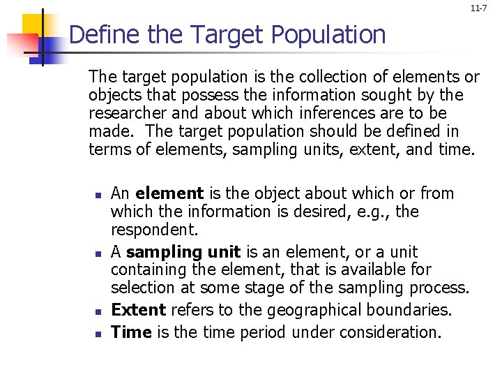 Chapter Thirteen Sampling Design and Procedures 11 2