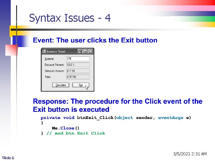 Lecture Set 3 Introduction to Visual Basic Concepts