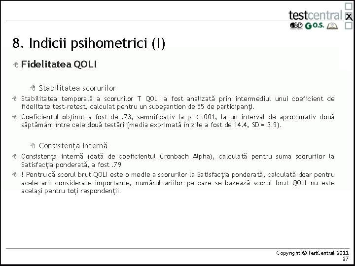 Quality of Life Inventory Inventarul Calitii Vieii QOLI