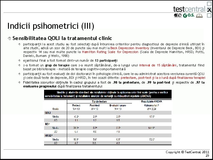 Quality of Life Inventory Inventarul Calitii Vieii QOLI