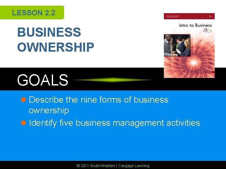 LESSON 2 1 BUSINESS ACTIVITIES GOALS l Identify