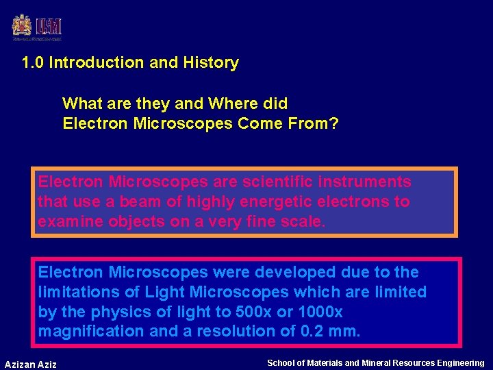 Electron Microscopy 1 0 Introduction and History 1