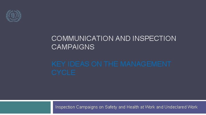 INSPECTION CAMPAIGNS KEY CHALLENGES AND FACTORS FOR SUCCESS