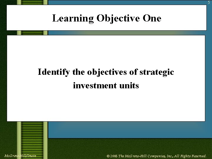 Chapter 18 Strategic Investment Units and Transfer Pricing