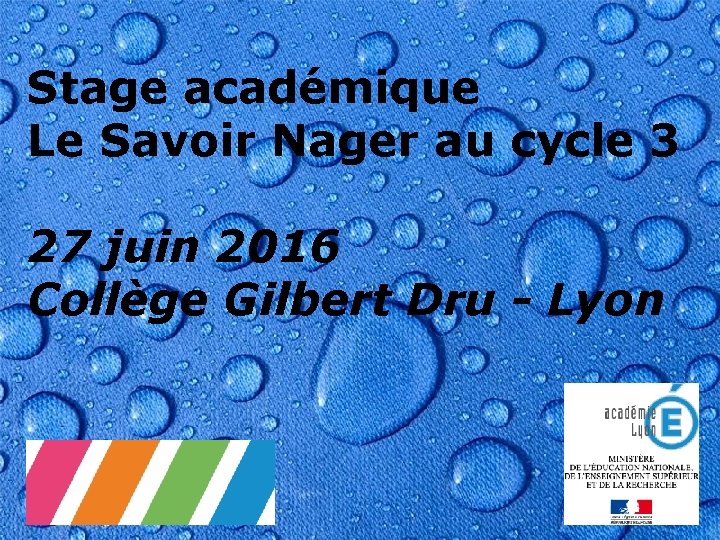 Stage acadmique Le Savoir Nager au cycle 3