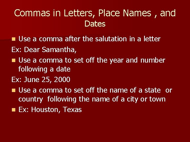 Punctuation Commas Colons Semi colons What are commas