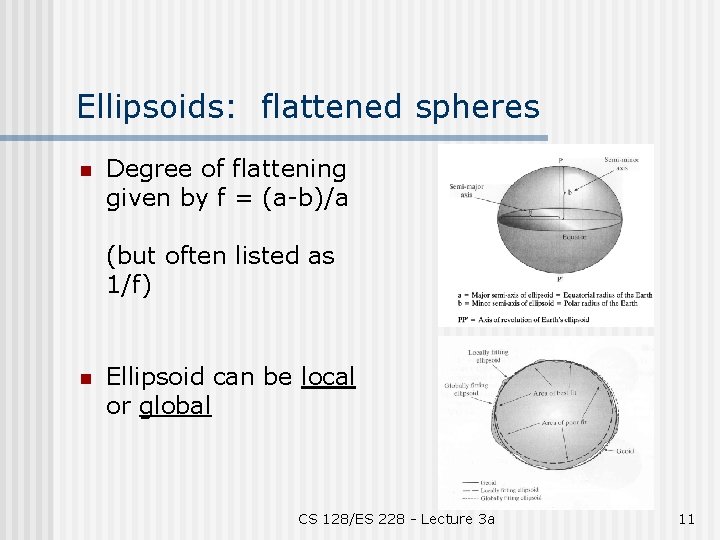 Map projections CS 128ES 228 Lecture 3 a