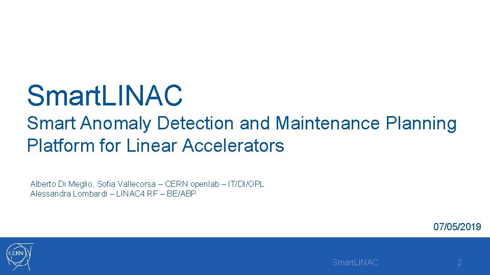 Smart LINAC Smart Anomaly Detection and Maintenance Planning