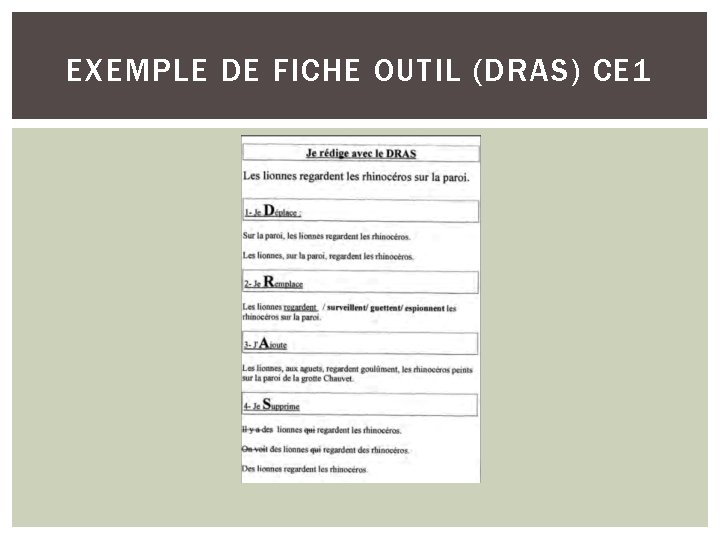 OUTILS POUR PRODUIRE DES CRITS C 2 ET