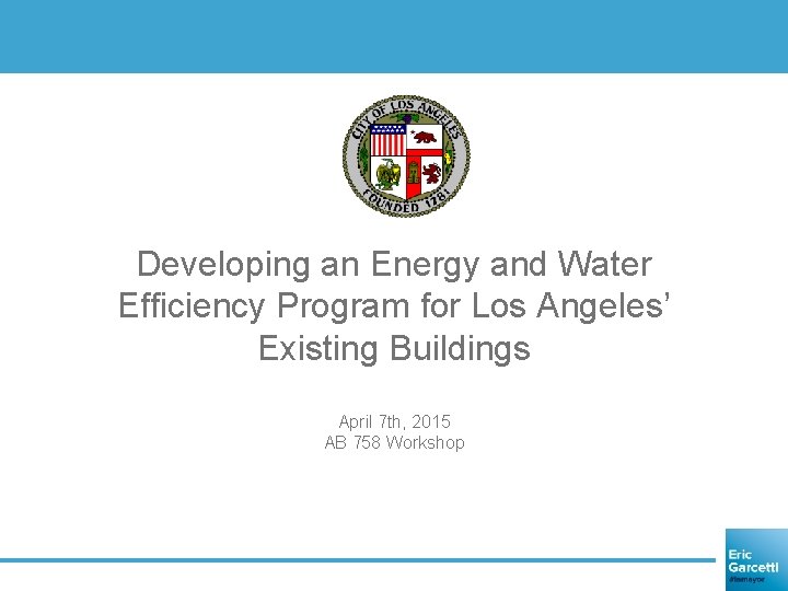 Developing an Energy and Water Efficiency Program for