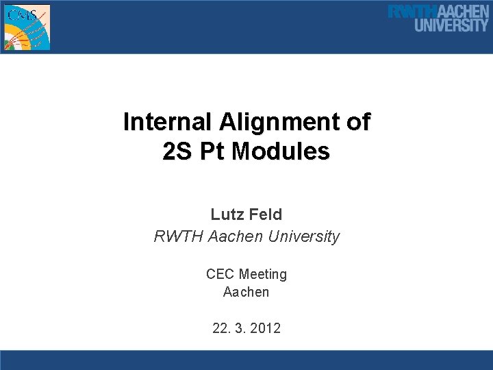 Internal Alignment of 2 S Pt Modules Lutz
