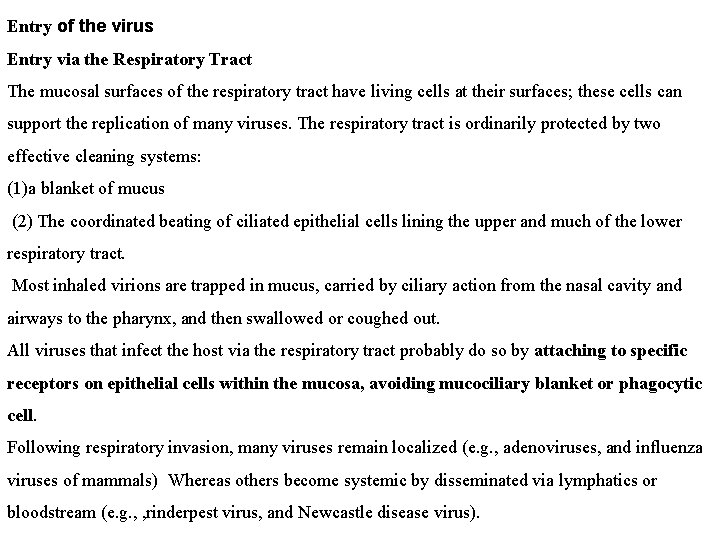 Mechanisms of Infection and Viral Spread through the