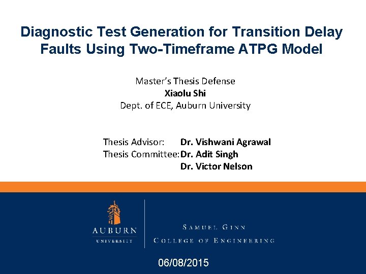 Diagnostic Test Generation for Transition Delay Faults Using