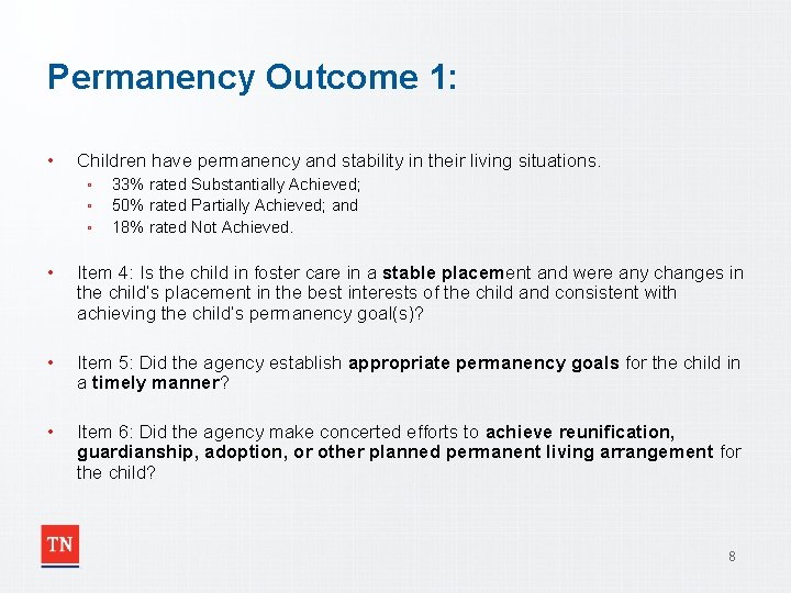 STATE OF TENNESSEE Child and Family Service Review
