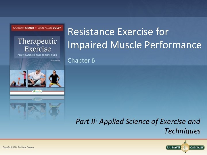 Resistance Exercise for Impaired Muscle Performance Chapter 6